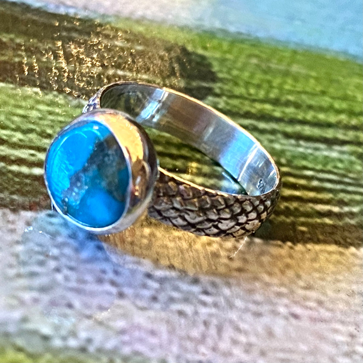 Stoned Snake Skin Rings by Forged Silver Dust* – Pop Cycle Tucson