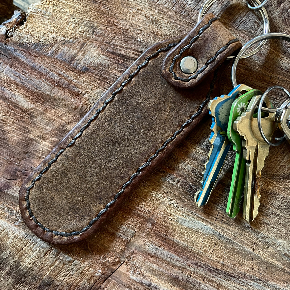 Stone Oiled Leather Key Fobs by Halo Halo Creations* – Pop Cycle Tucson