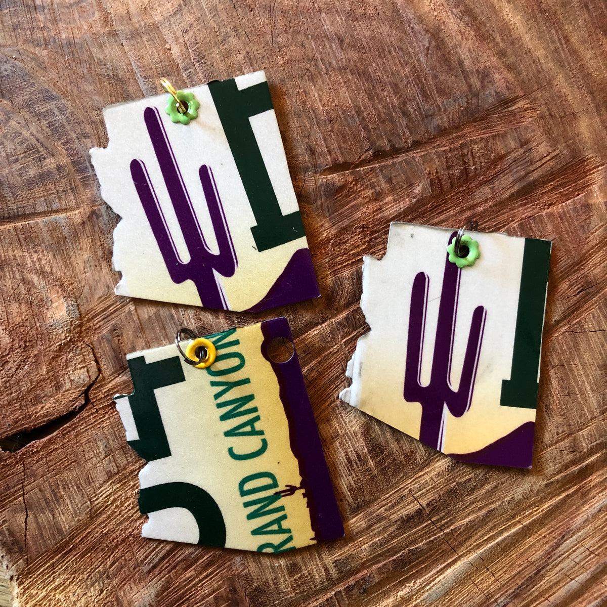 AZ & Saguaro Keychains by the Lost Highway Sign Company – Pop Cycle Tucson