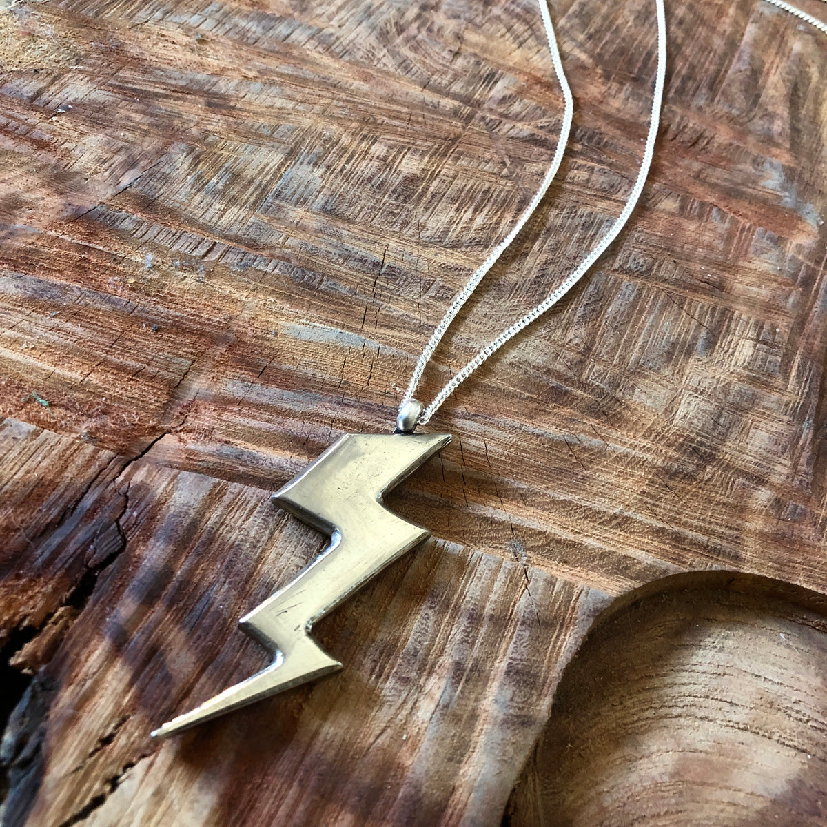 Cast Thunderbolt Necklace by Heliotrope* – Pop Cycle Tucson