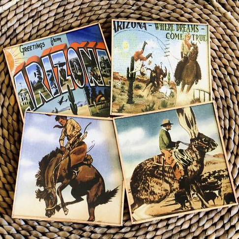 Coaster Set of 4 By DDco Design – Pop Cycle Tucson